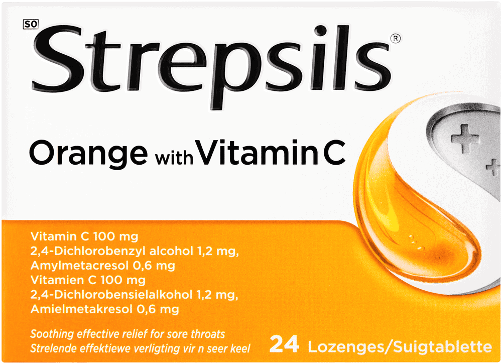 Strepsils Strepsils Orange with Vitamin C Lozenges 24pk
