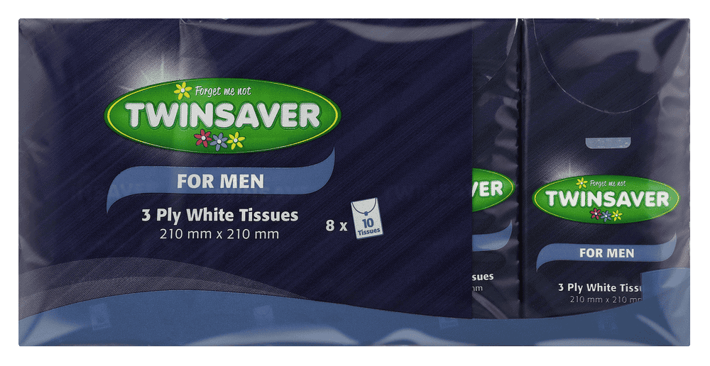 Twinsaver Twinsaver 3 Ply Tissues for Men 10pk