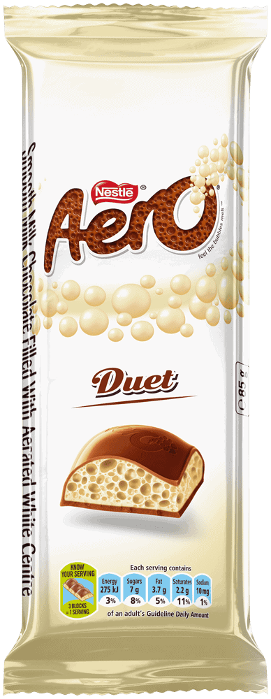 Nestlé Aero Duet Milk Chocolate Slab 85g