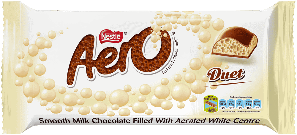 Nestlé Aero Duet Milk Chocolate Slab 135g