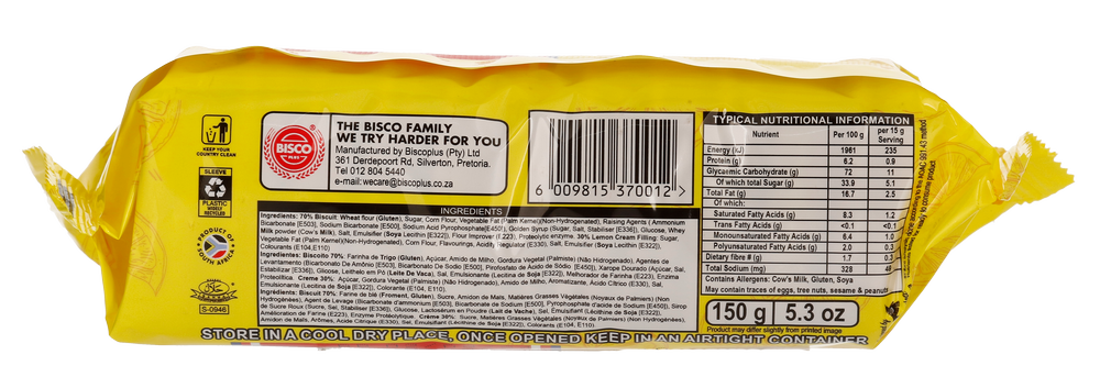 Henro Lemon Cream Biscuits 150g