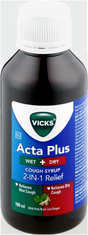 Vicks Vicks Acta Plus Wet & Dry Cough Syrup 100ml
